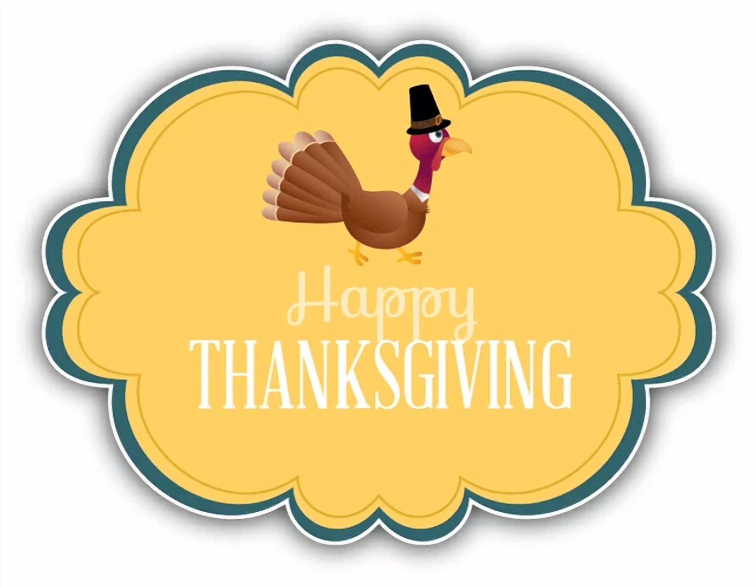 DOPASTICKER Happy Thanks.Giving Turkey Car Sticker Phone Water Bottle ...