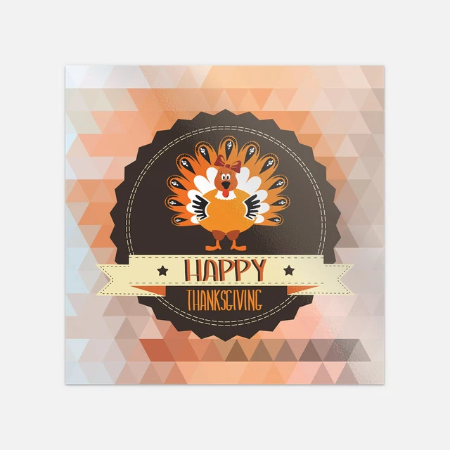 DOPASTICKER Happy Thanksgiving Card Cute Turkey Sticker Decal Phone ...