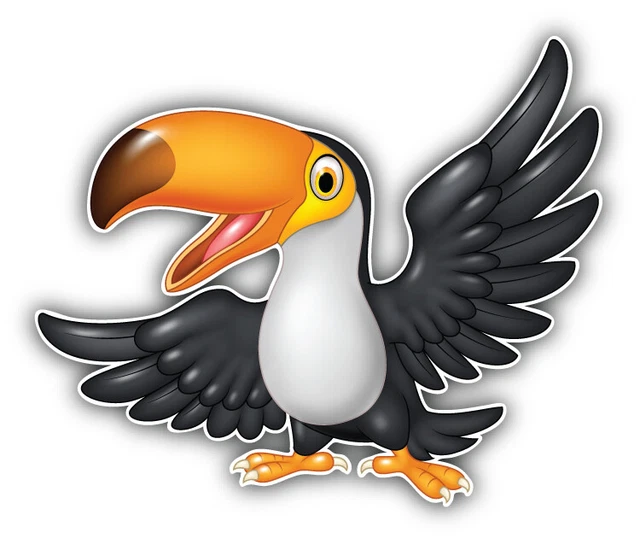 DOPASTICKER Happy Toucan Animal Cartoon Sticker Decal Phone Decal Water ...