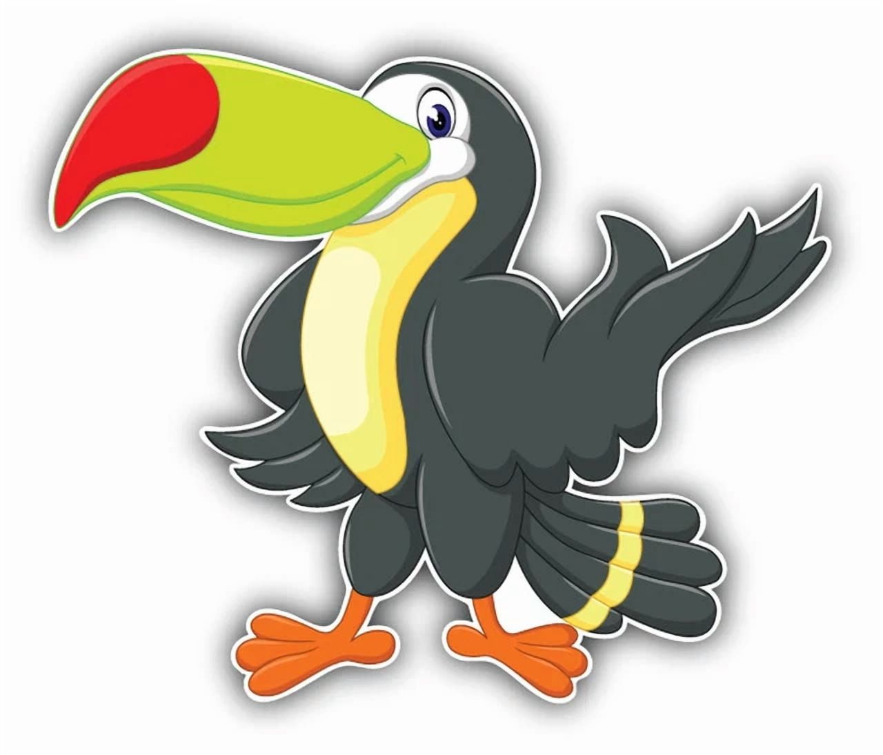 DOPASTICKER Happy Toucan Cartoon Animal Sticker Decal Phone Decal Water ...