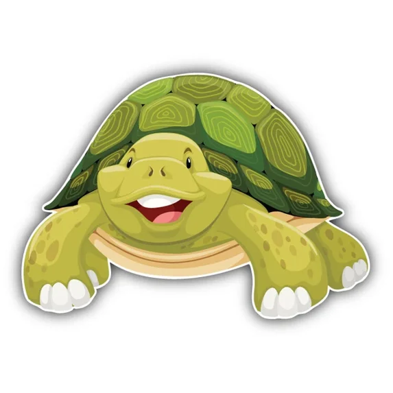 DOPASTICKER Happy Turtle Cartoon Sticker Decal Phone Decal Water Bottle ...