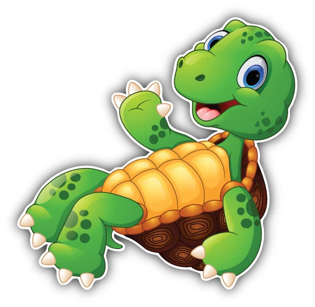 DOPASTICKER Happy Turtle Cartoon Sticker Decal Phone Decal Water Bottle ...