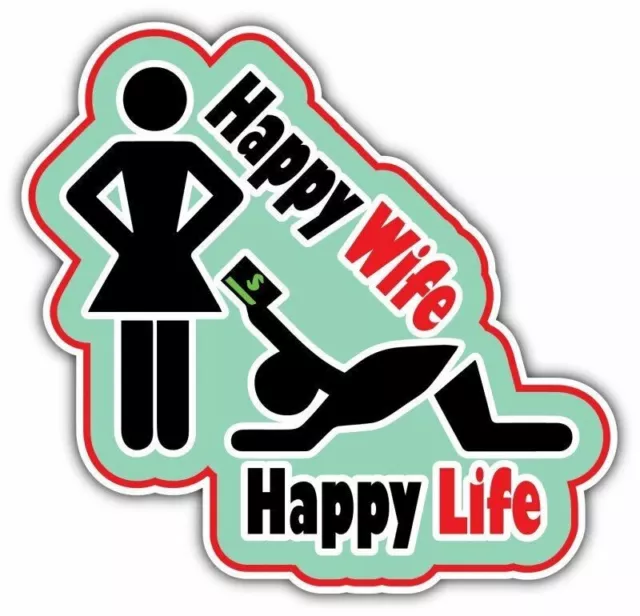 DOPASTICKER Happy Wife Life Husband Marriage Car Sticker Decal Phone ...