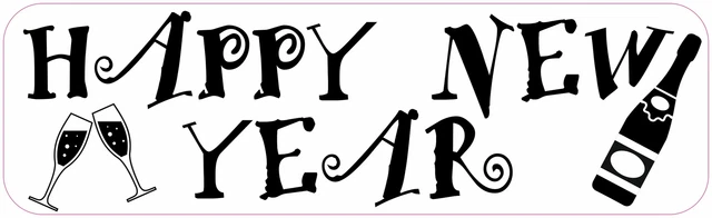 DOPASTICKER Happy Year Car Sticker Truck Sticker Phone Sticker, Latop ...