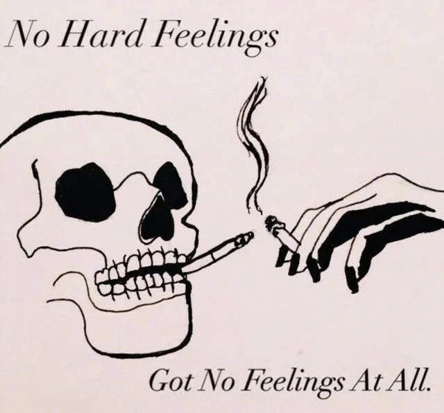 DOPASTICKER No Hard Feelings Skull Sticker No Feelings Relationship Ex ...