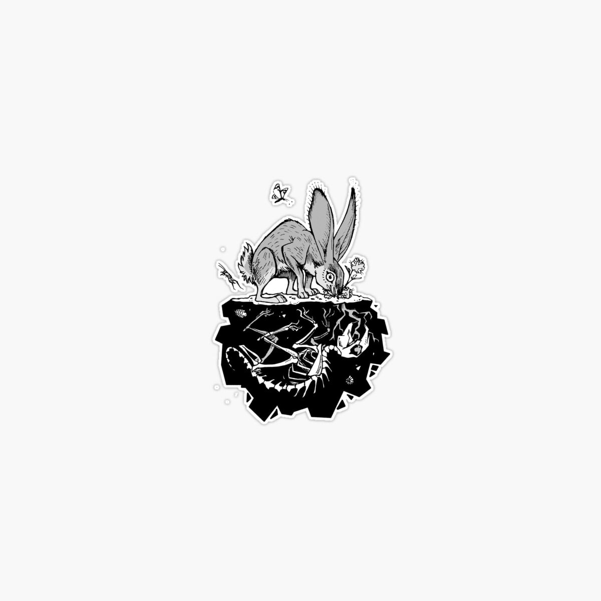 DOPASTICKER Hare Skeleton Sticker, Phone Sticker Water Bottle Sticker ...