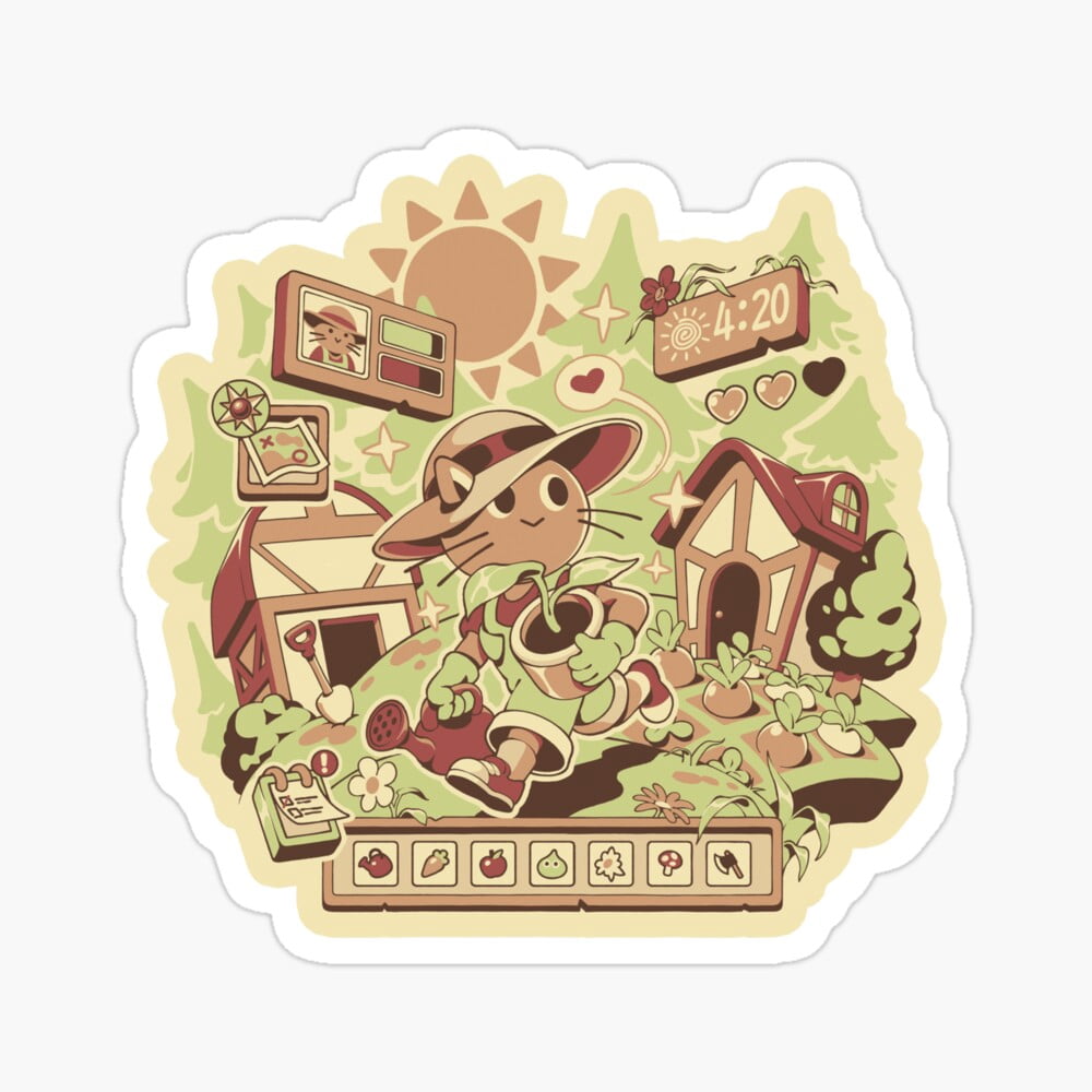 DOPASTICKER Harvest Meow - Hot Trending Sticker Phone Decal Water ...