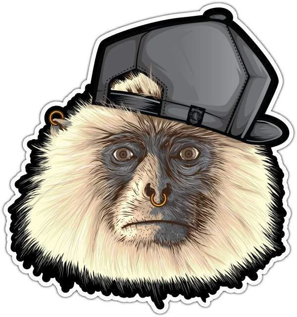 DOPASTICKER Hat Ape Monkey Gorilla Gang Car Window Sticker Decal Phone ...