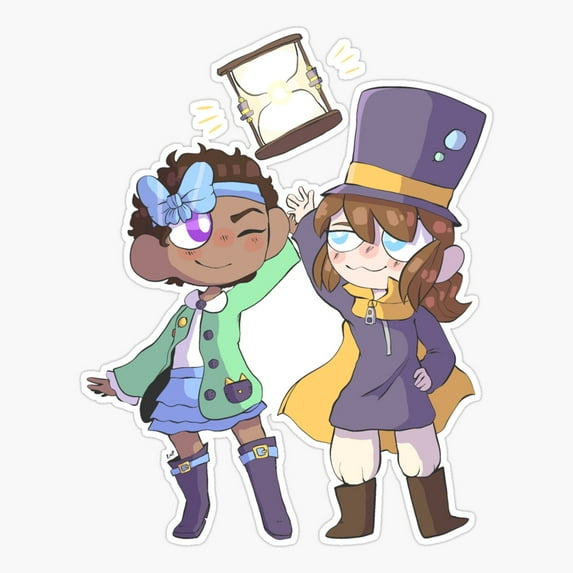DOPASTICKER Hat Kid And Bow Kid Sticker, Phone Sticker Water Bottle ...