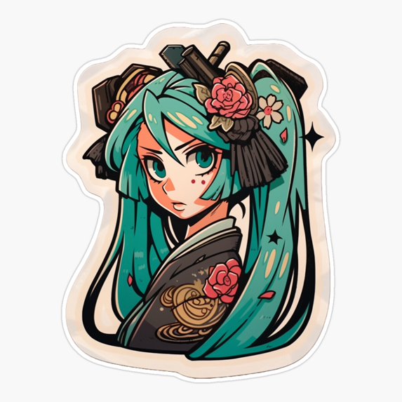 DOPASTICKER Hatsune Miku Sticker Kawaii Merchandise Sticker, Phone ...