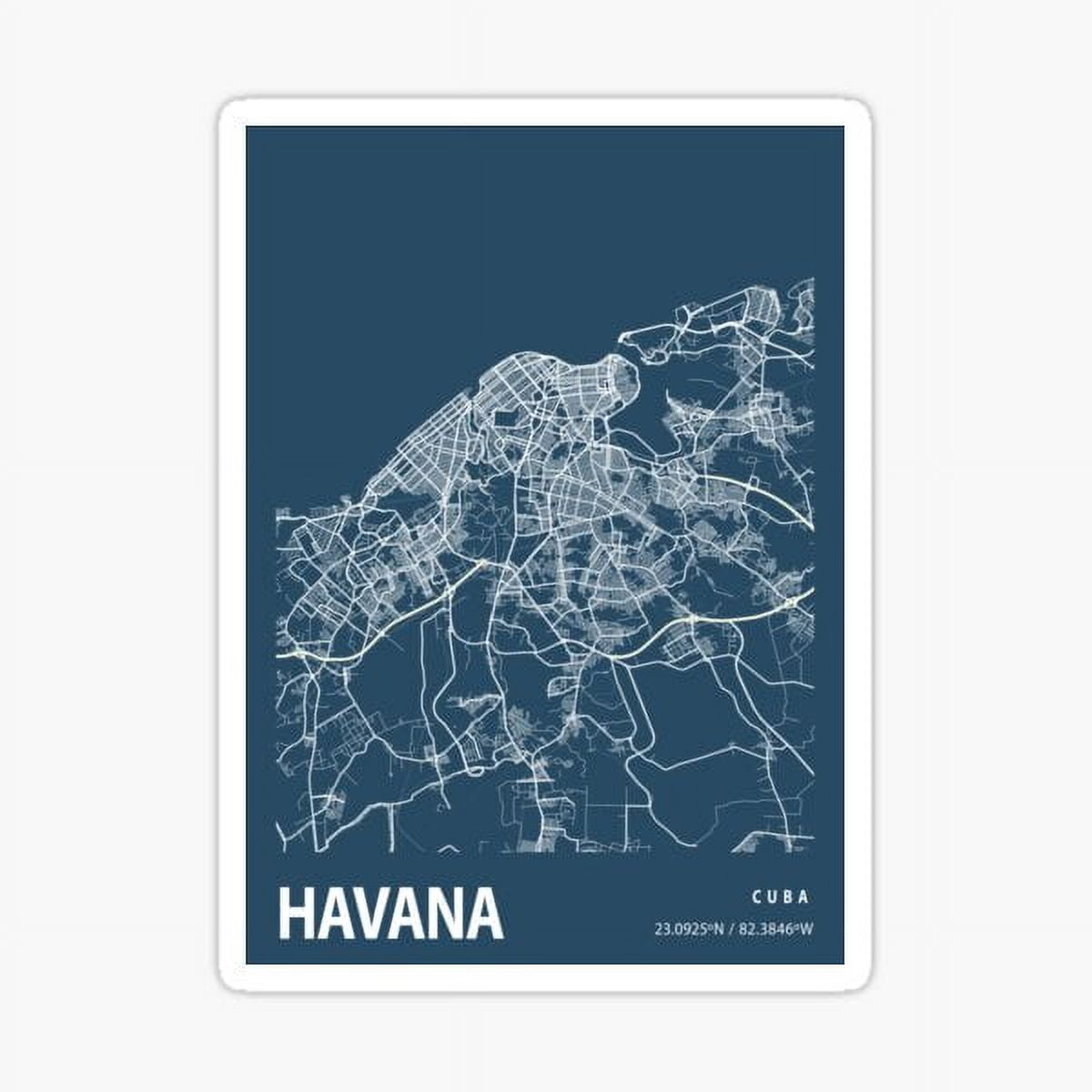 DOPASTICKER Havana Blueprint City Map Sticker Phone Decal Water Bottle ...