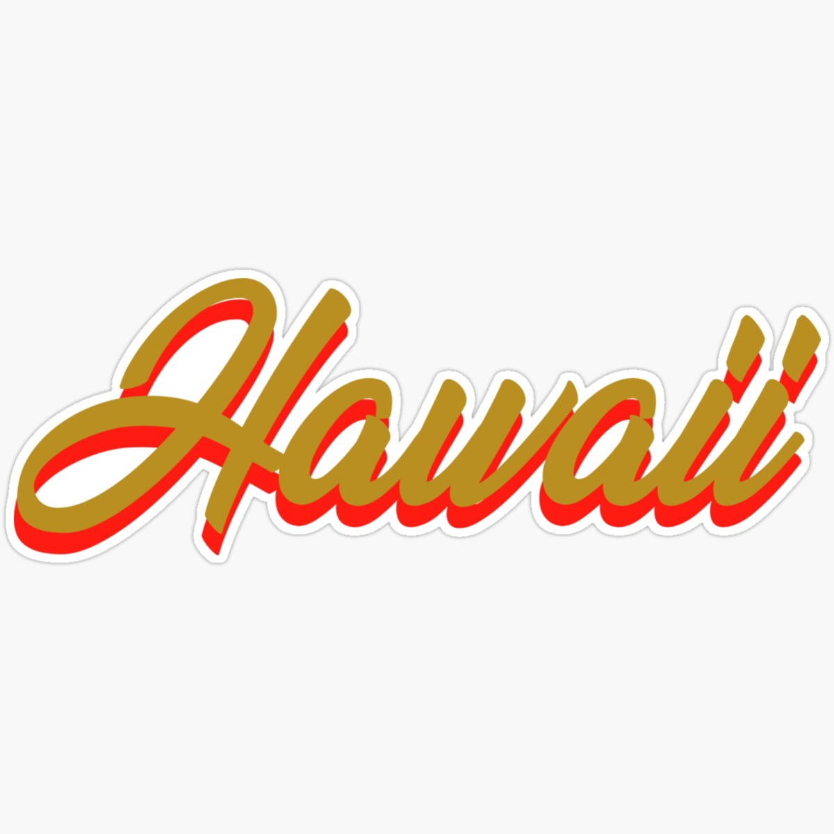 DOPASTICKER Hawaii Hi American State Love Sticker Decorative Laptop ...