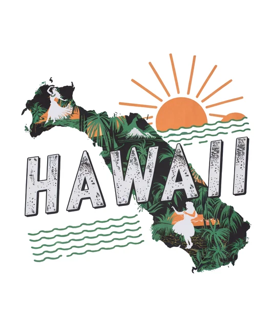 DOPASTICKER Hawaii State Sticker Usa Farmland Home Country Retro Ocean ...