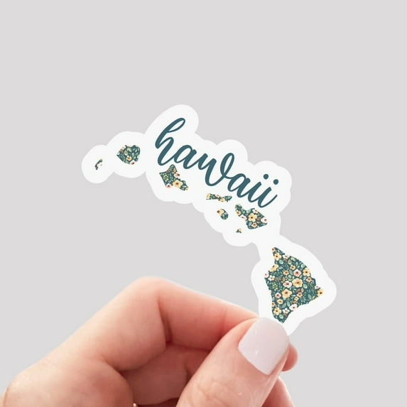DOPASTICKER Hawaii Sticker, Hi Sticker, Floral Hawaii Sticker, Hawaii ...