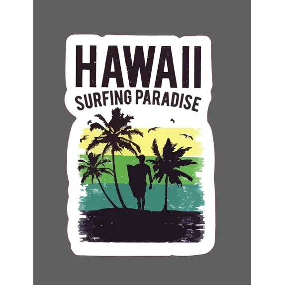 DOPASTICKER Hawaii Sticker Surfing Paradise Sticker Phone Sticker ...