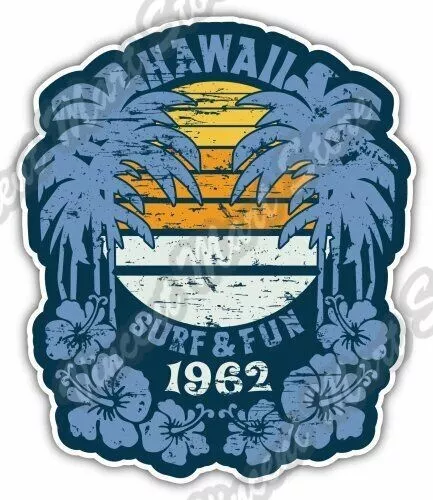 DOPASTICKER Hawaii Surf Fun Paradise Tropical Beach Car Sticker Decal ...