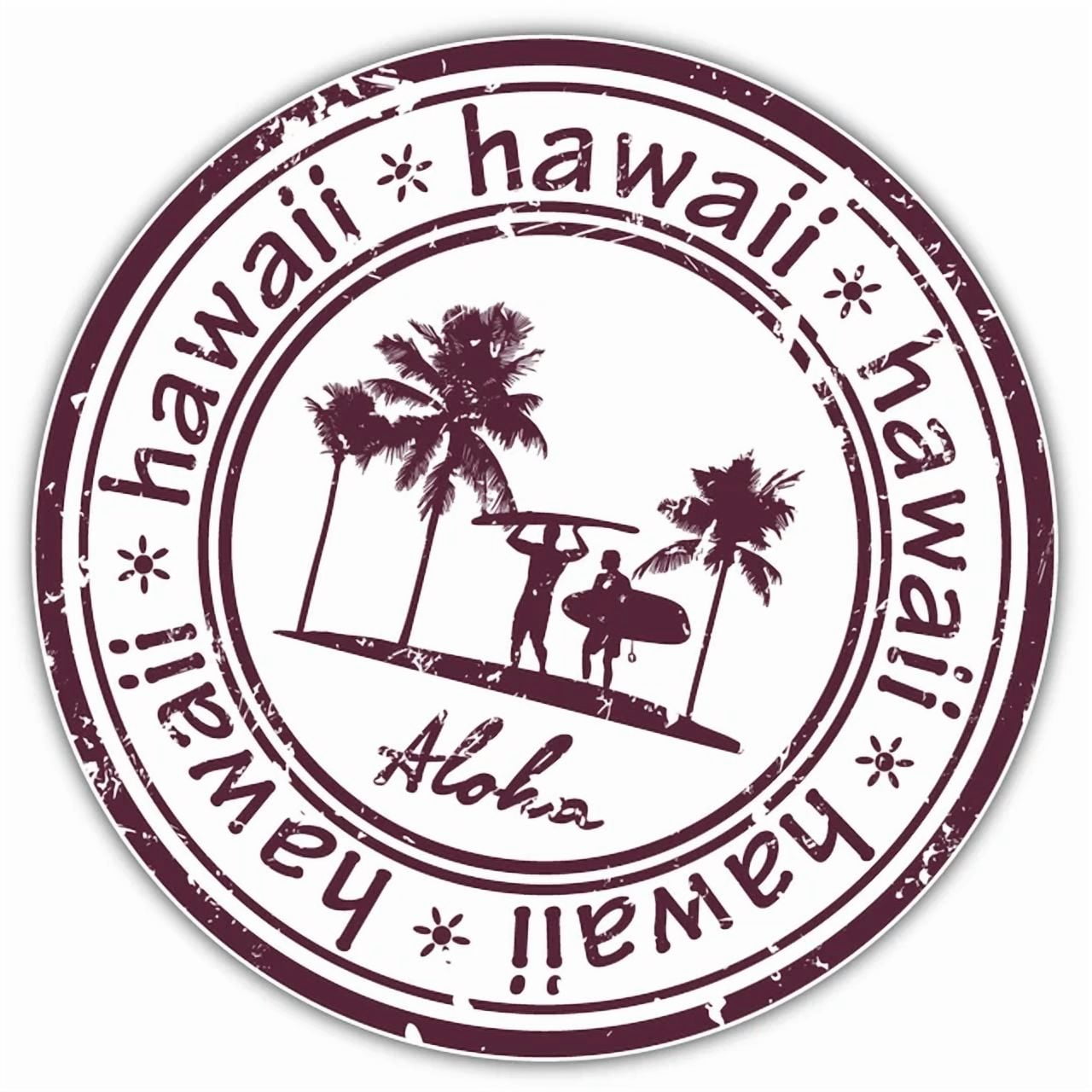 DOPASTICKER Hawaii Usa State Grunge Emblem Car Sticker Phone Water ...