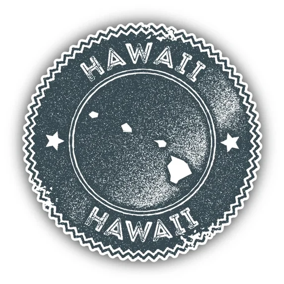DOPASTICKER Hawaii Usa State Grunge Map Emblem Sticker Decal Phone ...