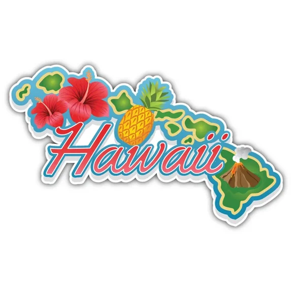 DOPASTICKER Hawaii Usa State Nature Emblem Sticker Decal Phone Decal ...