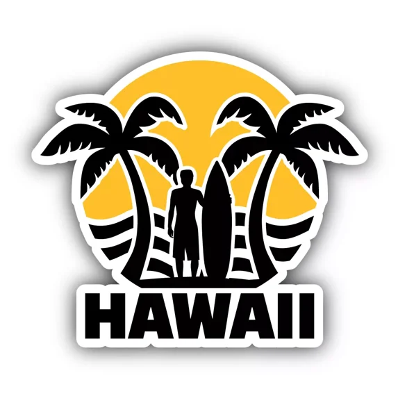 DOPASTICKER Hawaii Usa State Palms Travel Sticker Car Bumper Decal Gift ...
