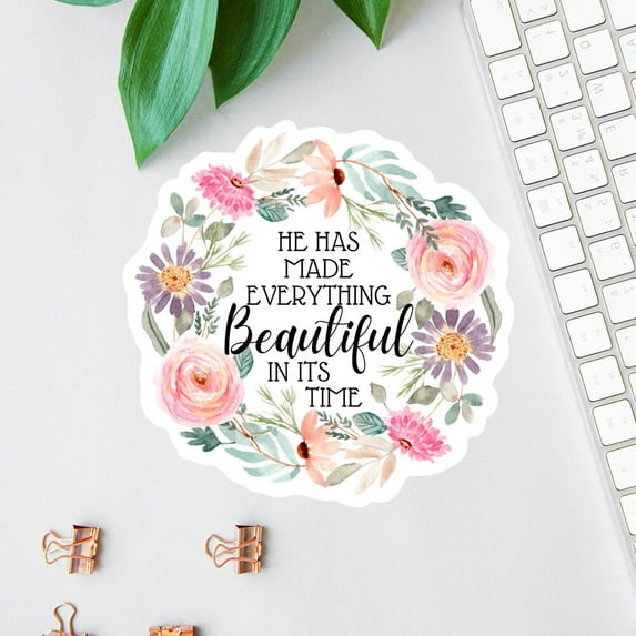 DOPASTICKER He Has Made Everything Beautiful Bible Verse Sticker Phone ...