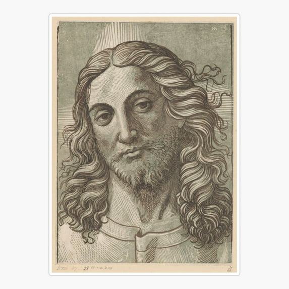 DOPASTICKER Head Of Christ. Sticker, Phone Sticker Water Bottle Sticker ...