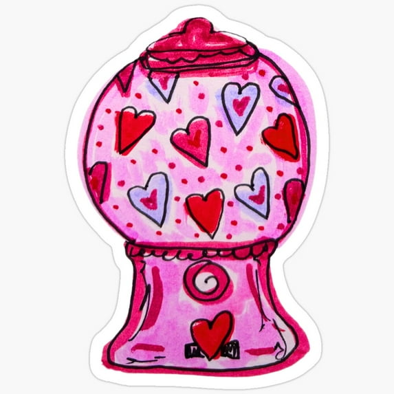 DOPASTICKER Heart Gum Ball Machine Sticker Phone Sticker, Latop Sticker ...
