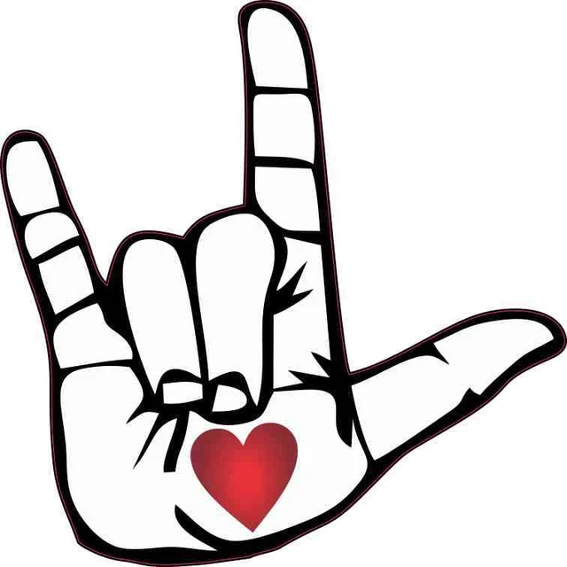 DOPASTICKER Heart Hand Asl I Love You Sticker Phone Sticker, Latop ...
