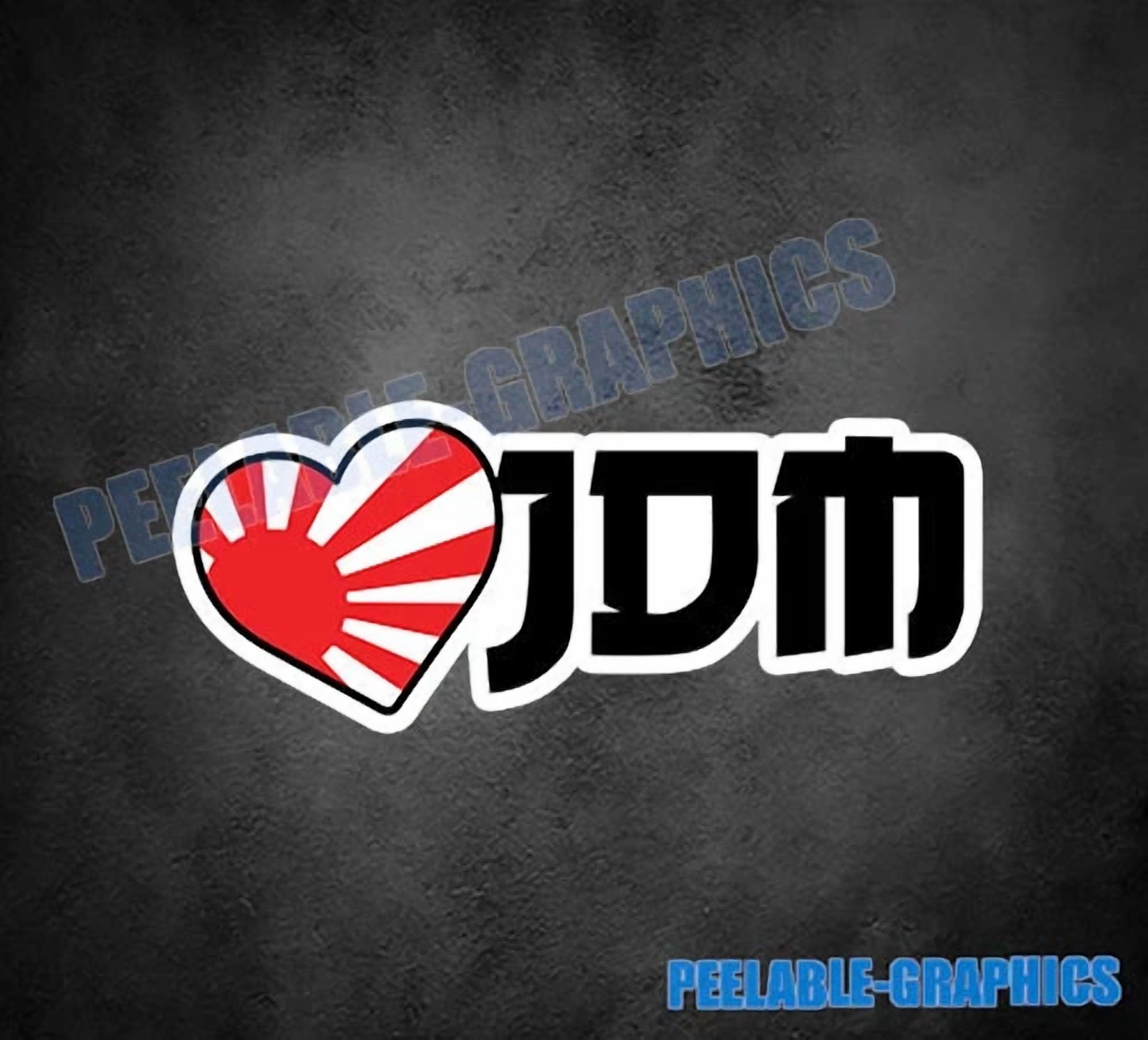 DOPASTICKER Heart Love Jdm Sticker Japanese Japan Flag Import Drift ...