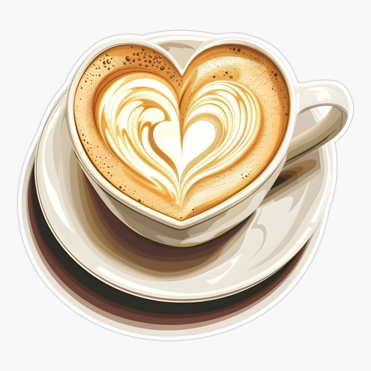 DOPASTICKER Heart-Shaped Coffee Sticker, Phone Sticker Car Stickers ...