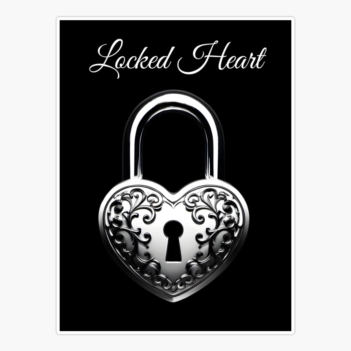 DOPASTICKER Heart-Shaped Padlock - Locked Heart Sticker, Phone Sticker ...