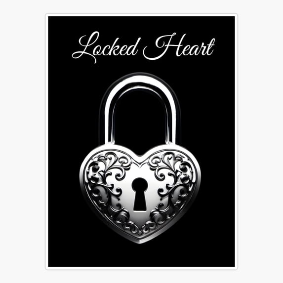 DOPASTICKER Heart-Shaped Padlock - Locked Heart Sticker, Phone Sticker ...
