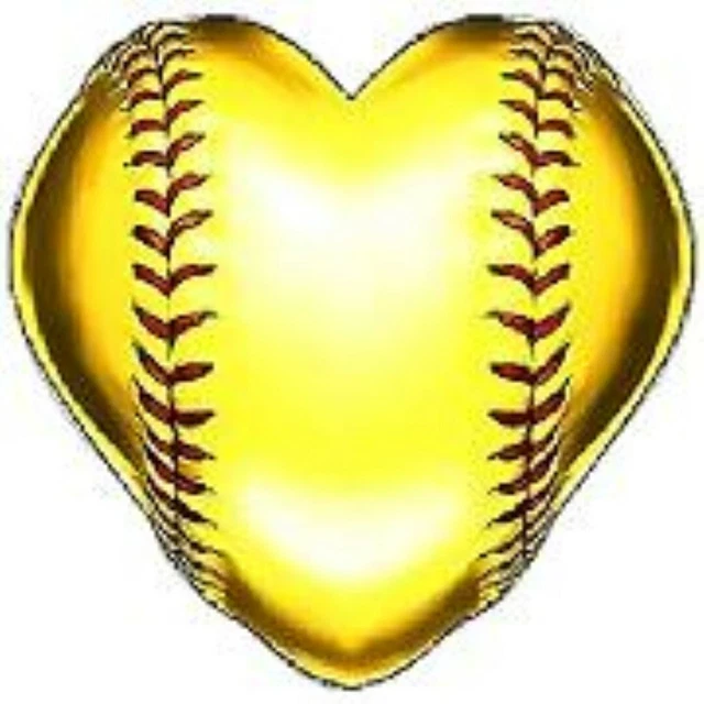 DOPASTICKER Heart Softball Window Sticker Phone Decal Water Bottle ...