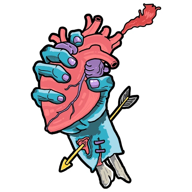 DOPASTICKER Heart Sticker Pastel Goth Zombie Pink Cute Bite Me Punk ...