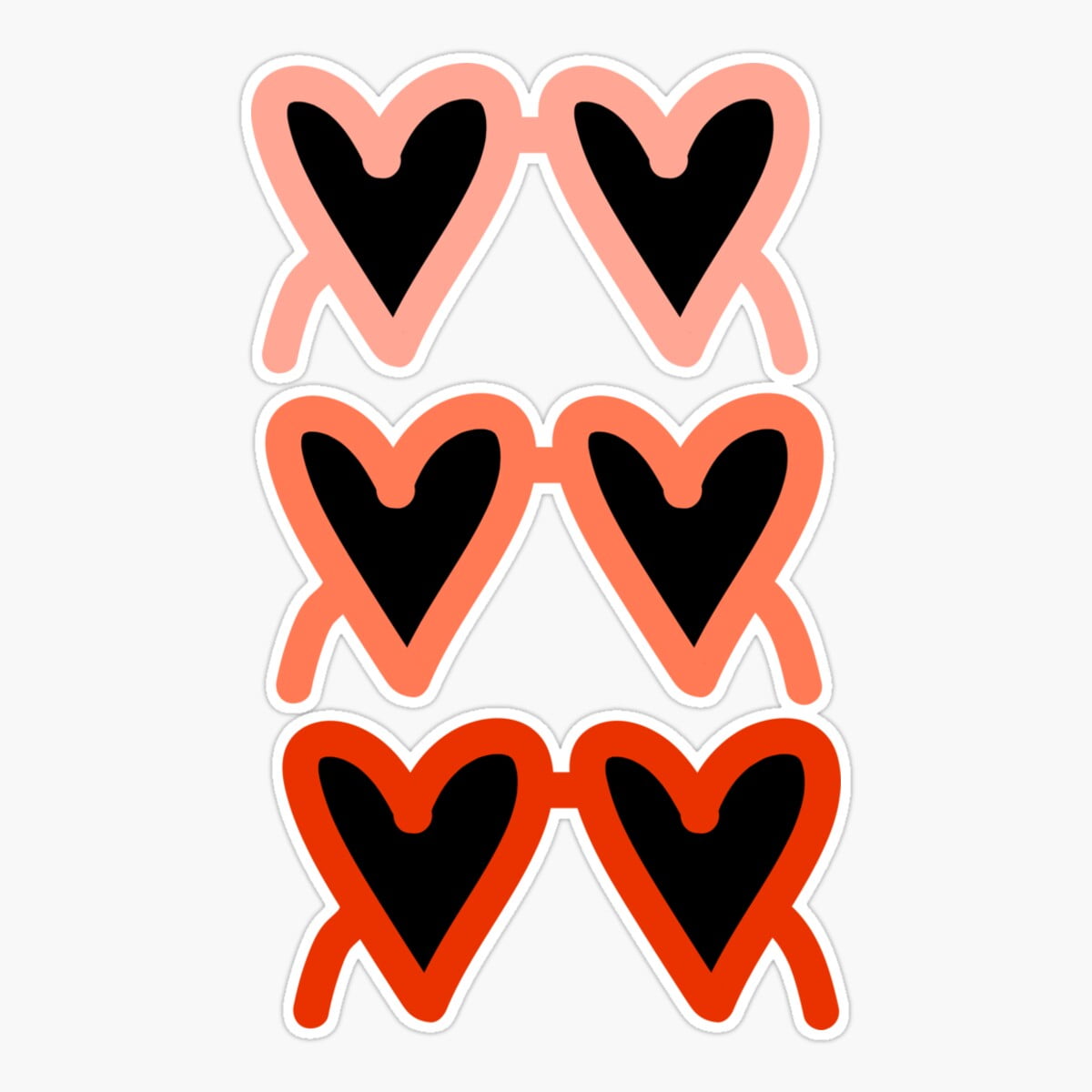 DOPASTICKER Heart Sunglasses Pattern Sticker, Phone Sticker Car Sticker ...
