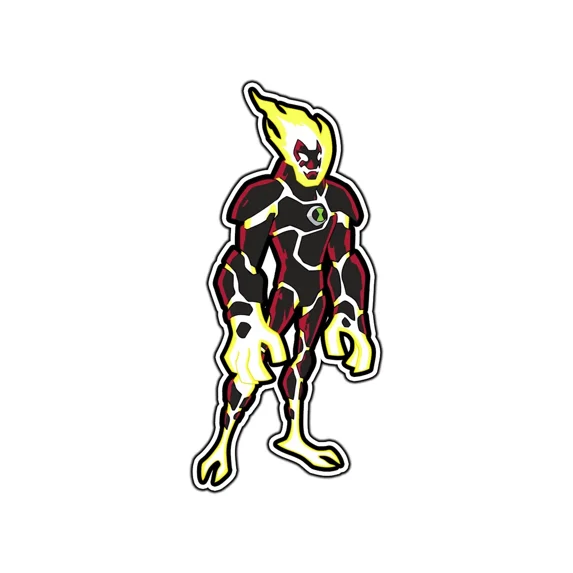 DOPASTICKER Heatblast Ben 10 #1 Sticker Decal Phone Decal Water Bottle ...