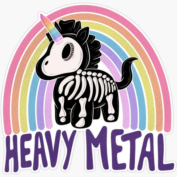 DOPASTICKER Heavy Metal Unicorn Skeleton Sticker Decorative Laptop ...