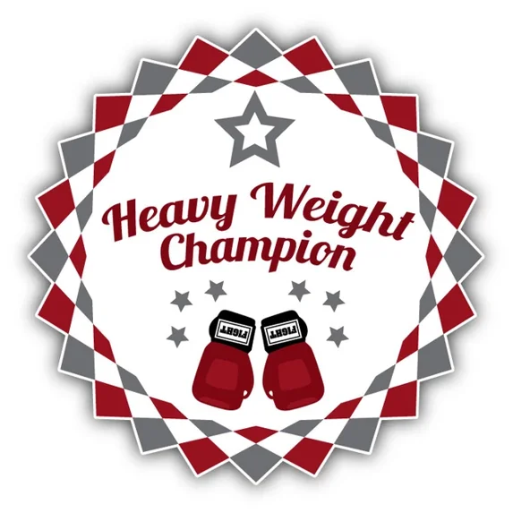 DOPASTICKER Heavy Weight Champion Boxing Sport Label Sticker Decal ...