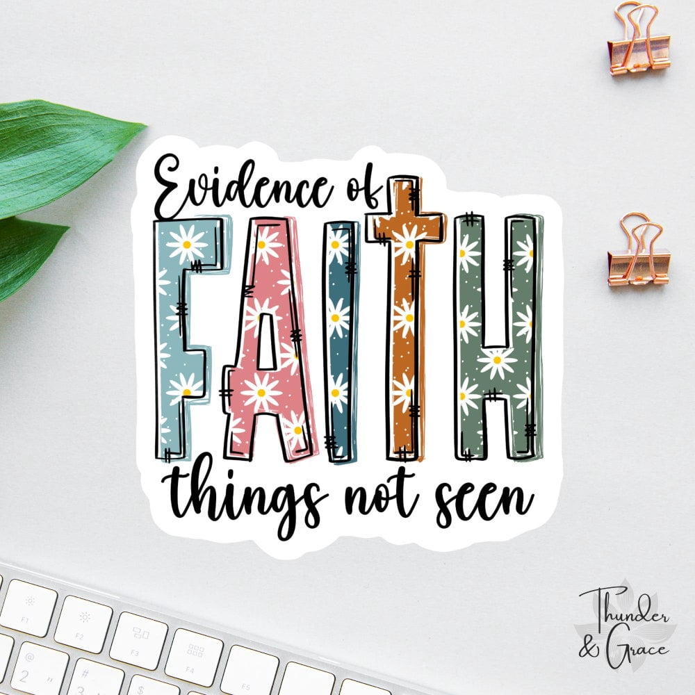 DOPASTICKER Hebrews 11:1 Faith Is Evidence Bible Verse Sticker Phone ...