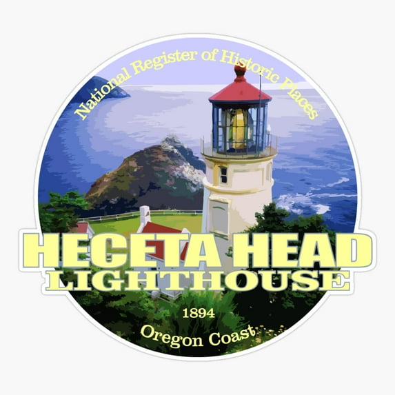 DOPASTICKER Heceta Lighthouse Sticker, Phone Sticker Water Bottle ...
