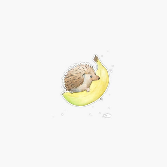 DOPASTICKER Hedgehog & Banana Sticker, Phone Sticker Water Bottle ...