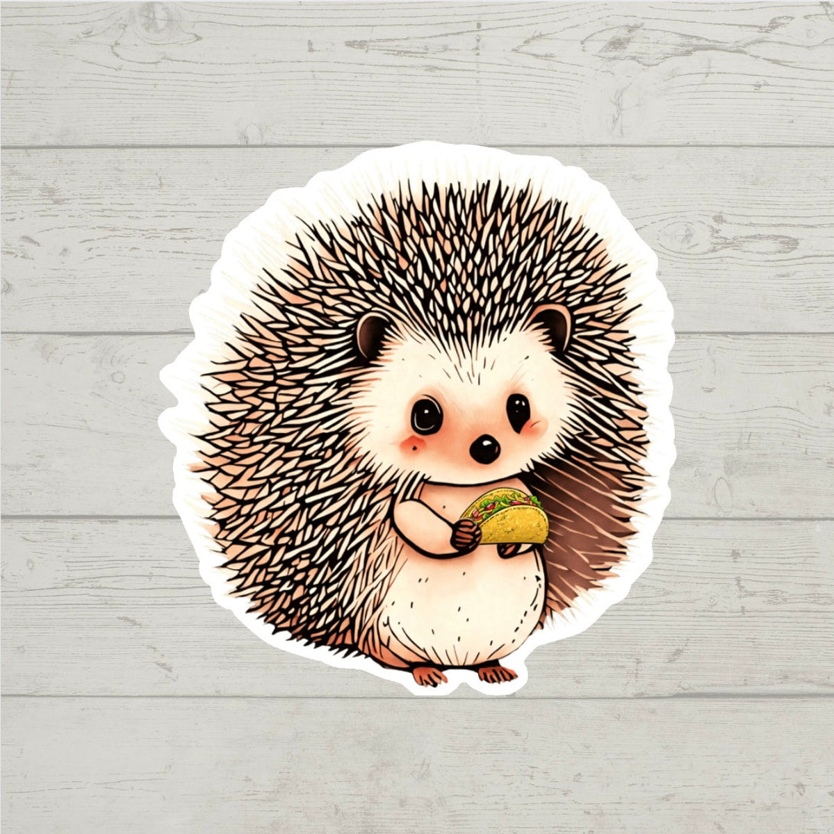 DOPASTICKER Hedgehog Eating A Taco Sticker Colorful Waterproof Sticker ...