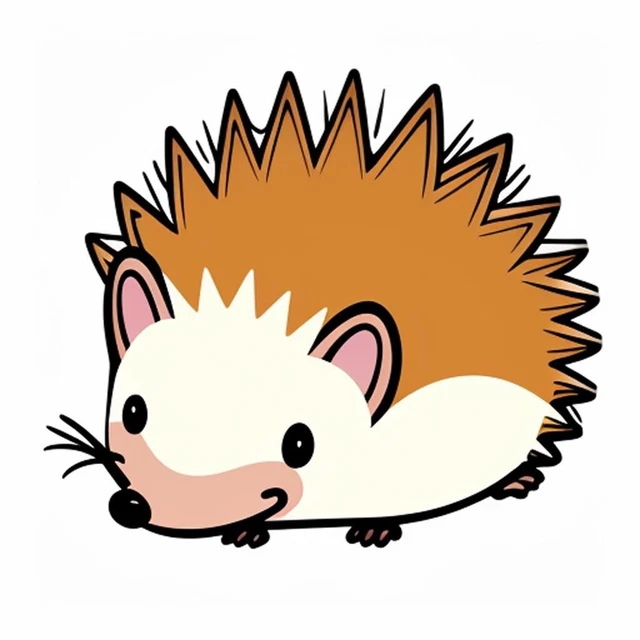DOPASTICKER Hedgehog Sticker Cute Pet Animal Cartoon Spikey Quills ...