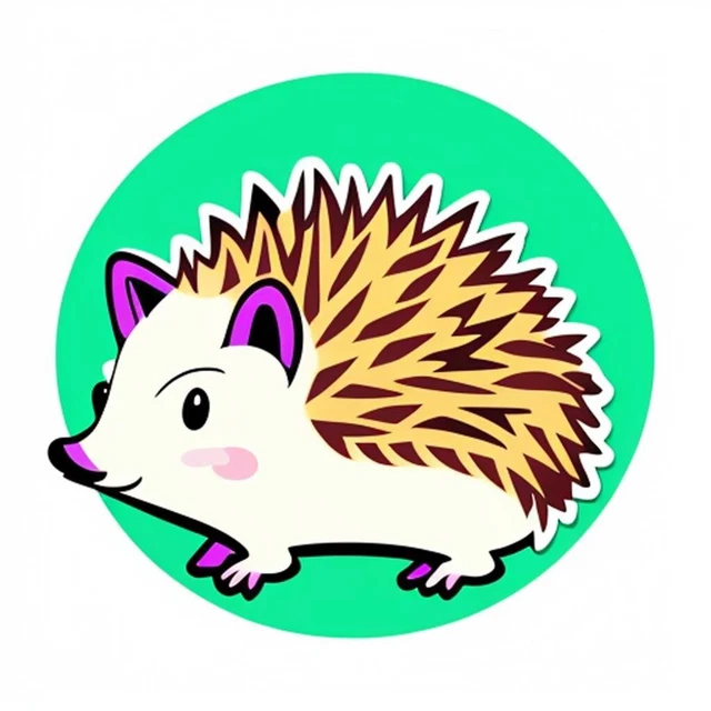 DOPASTICKER Hedgehog Sticker Cute Pet Animal Cartoon Spikey Quills ...