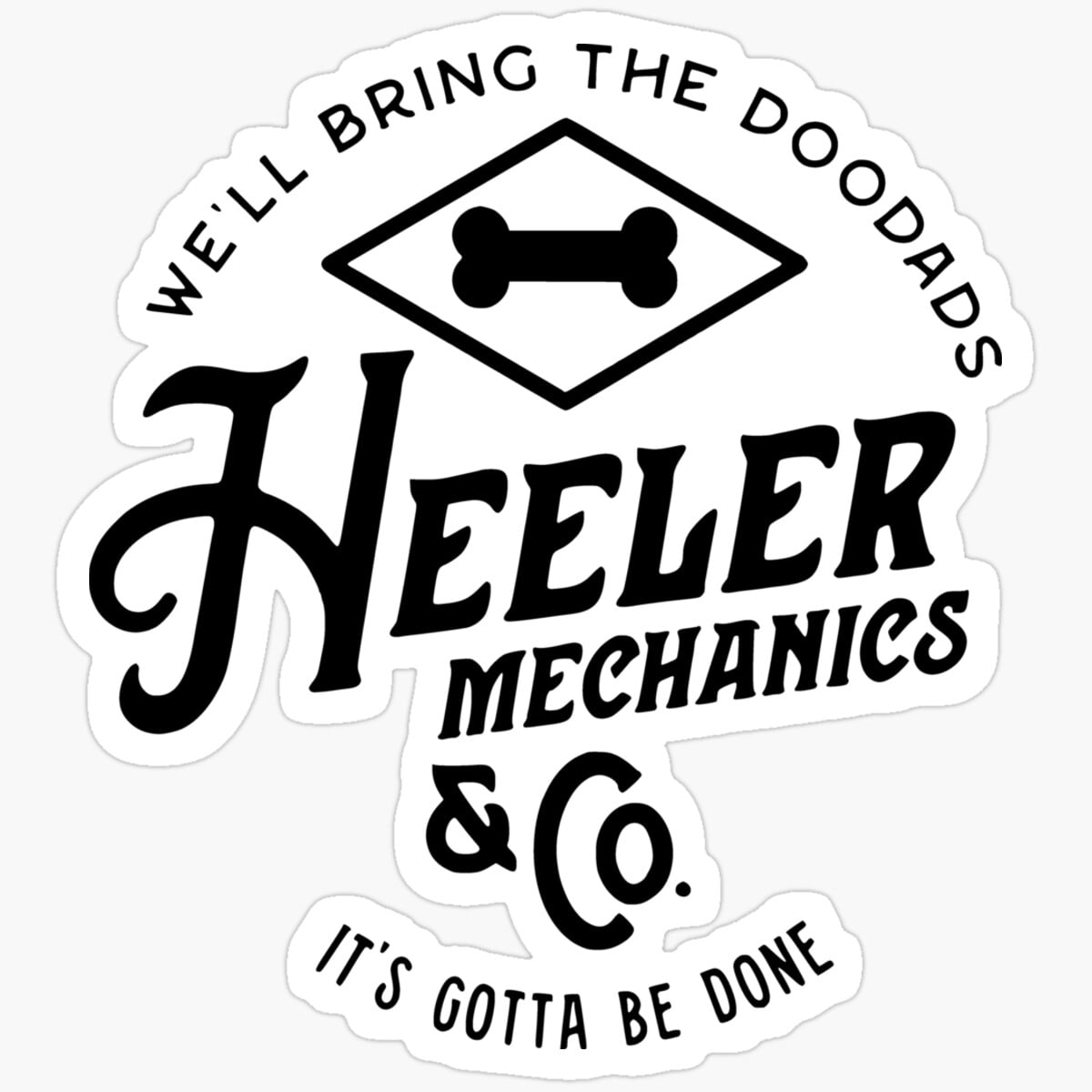DOPASTICKER Heeler Mechanics Black Sticker Waterproof Sticker For Water ...