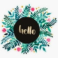 DOPASTICKER Hello Flowers And Branches - Green And Pink Sticker ...