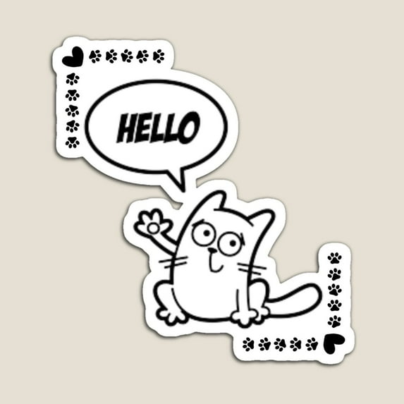 DOPASTICKER Hello My Cat-Cat Lovers-Smiley Cat., Phone Sticker, Lover ...