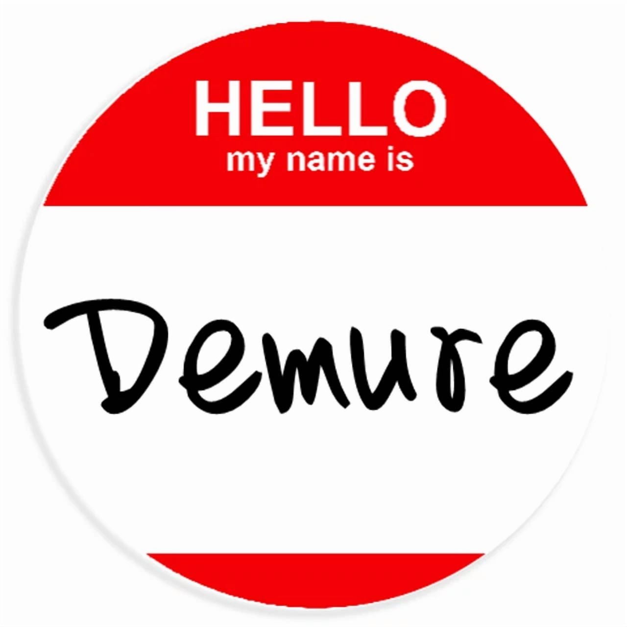 DOPASTICKER Hello My Name Is Demure, Mindful Cutesey Phone Decal Water ...