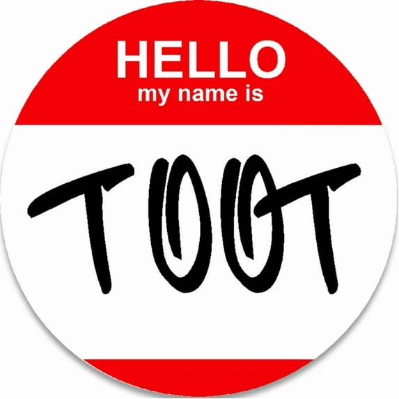 DOPASTICKER Hello My Name Is Toot Sticker, Nametag Phone Decal Water ...