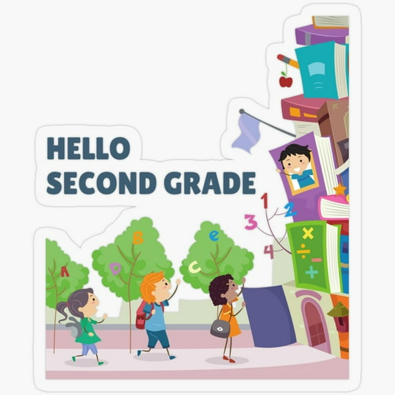 DOPASTICKER Hello Second Grade - Kids Back To School Decorative Laptop ...